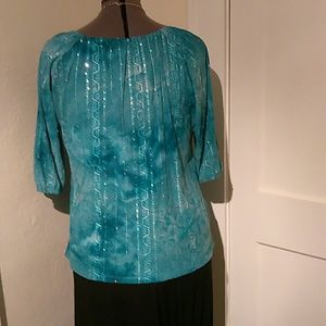 Shannon Ford New York | Tops | Sky Blue Shimmer Top | Poshmark